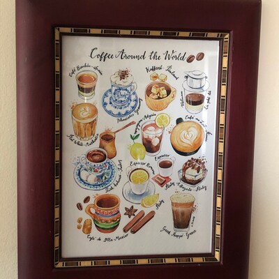 Coffee Around the World/ Fine Art Print/ Kitchen Wall Art/ Food Poster ...