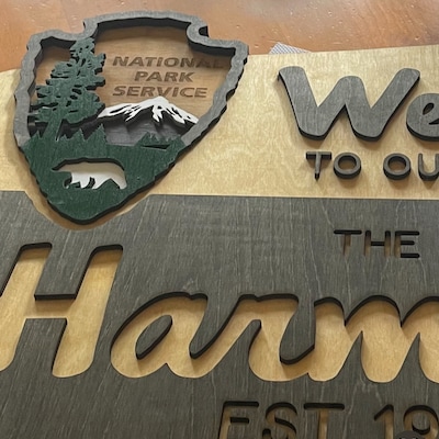 Park Style Welcome Sign Parks System Inspired Family Name Sign, Custom ...