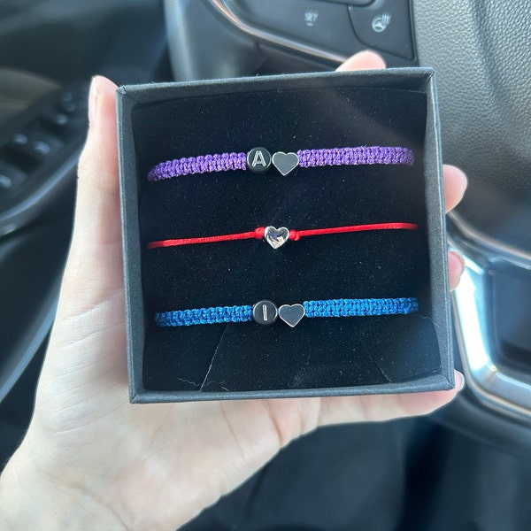 Set of 2 Custom Initial Bracelets for Couples | Personalized Matching ...