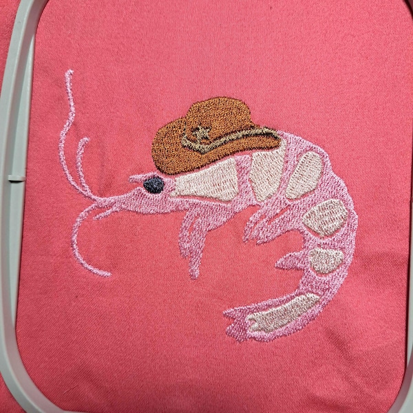 Shrimp Cowboy Hat Embroidery Design Files PES DST JEF 4x4 File ...