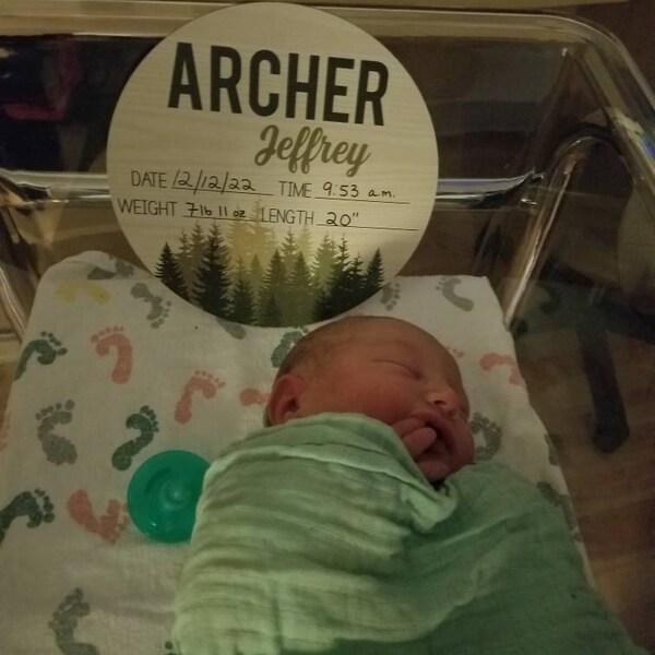 Baby Birth Stat Sign | Personalized Birth Announcement Sign | Printed ...