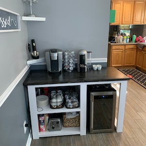 Rustic X Coffee Bar / Rustic X Farmhouse Coffee Bar / Mini Fridge Table ...