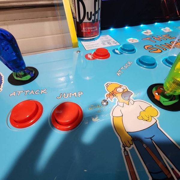 The Simpsons Arcade1up Arcade 1up 5 Piece Front Decal Sticker Set blue ...