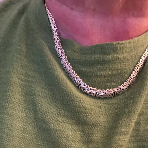 925 Sterling Silver Square King Chain Necklace 6 Mm - Etsy