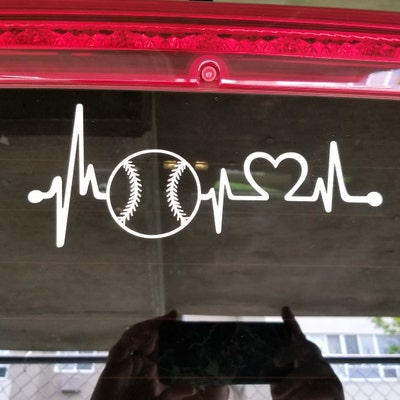 Baseball Softball Heartbeat Lifeline Decal Sticker K1103 - Etsy