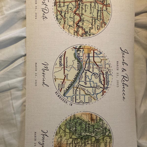6 Locations Couple Travel Map Prints | Personalized Travel Map Poster ...