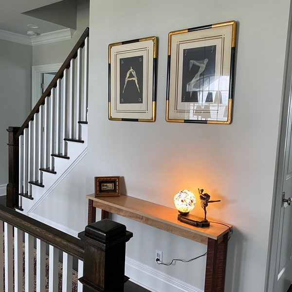 Solid Curly Maple and Black Walnut Entry Table - Console Table – Sofa Table – Side Table ...