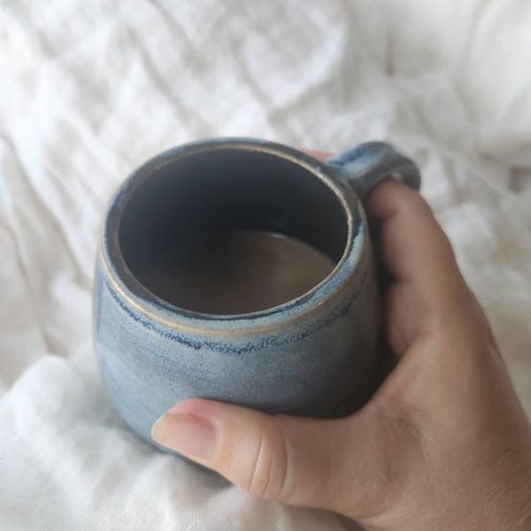 Half Altered Dinnerware Ceramic Bowl, Handmade Sparkly Brown Glazed ...