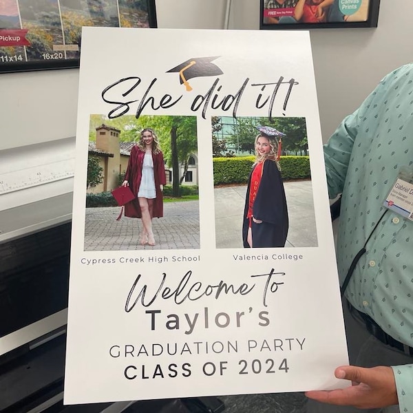 EDITABLE Dual Graduation Party Photo Welcome Sign Template, Custom ...