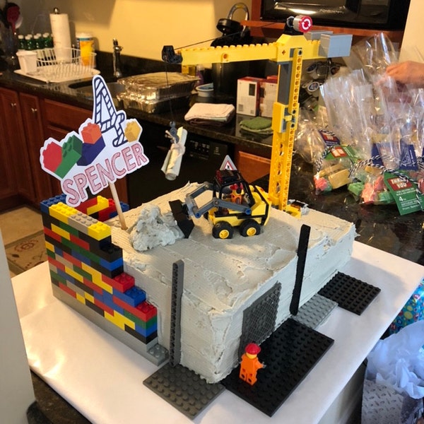 Editable Building Blocks Cake Topper, Printable Building Blocks ...