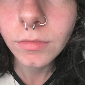 16g Horse Shoe Septum, Captive Ring, Spiked Septum, Septum Ring ...
