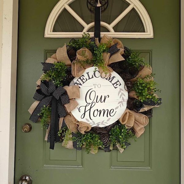 Rustic Happy Fall Wreath, 25” Autumn Door Decor With Pumpkins ...