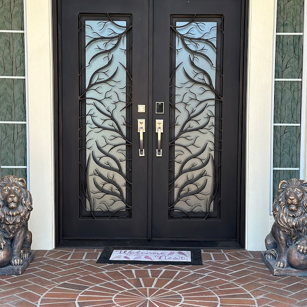 SET of 2 Magnesium Lions Garden Statue With Style Options - Etsy