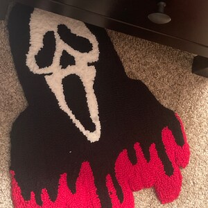Hand-tufted Ghost Face Rug - Etsy
