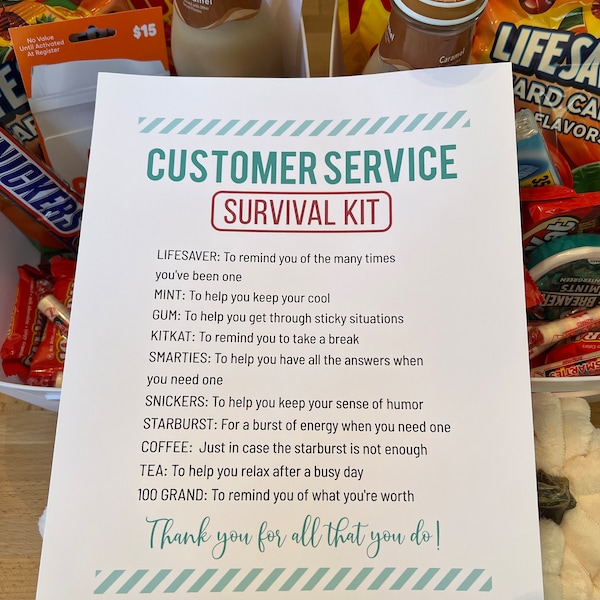 Staff Survival Kit Printable Employee Appreciation Treats Gift Tag ...