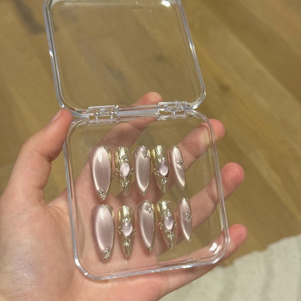 Press-on Nails Kit 10pc - Celestial Amethyst Almond - 2 Lengths ...