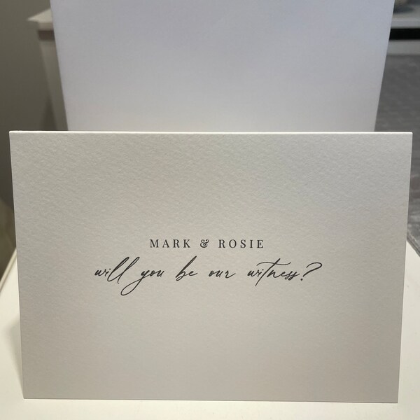 Will You Be My Witness Card, Witness Gift, Personalised Witness ...