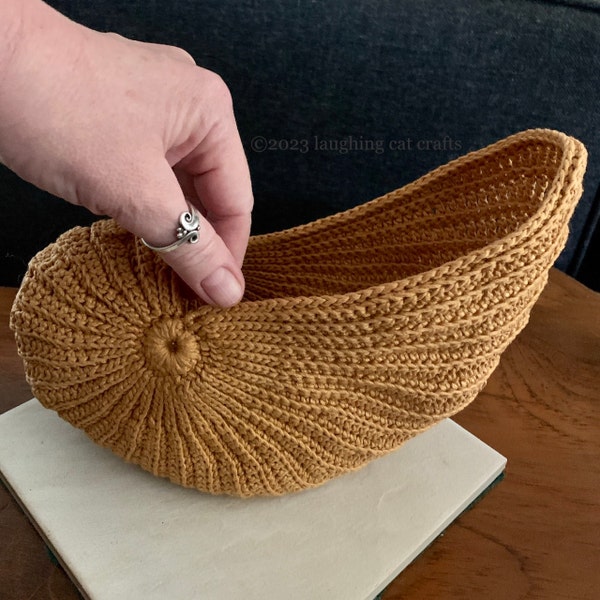 Nautilus Shell Crochet Basket Photo PDF Crochet Pattern, Detailed Photo ...