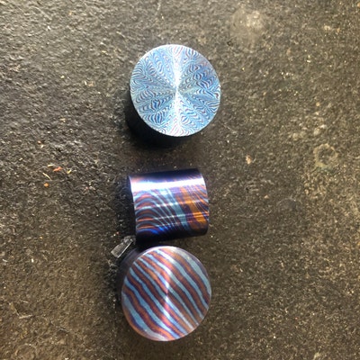 Titanium Damascus 2 Alloy Round Rod Bar 1 25mm Length X 1.18 Inch 30mm ...