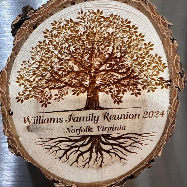 Engraved Family Tree Reunion Favors Custom Wooden Magnets Family ...