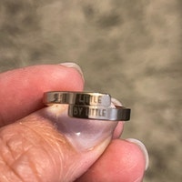 Custom Wrap Around Name Initial Date Message Engraved Women Stackable ...