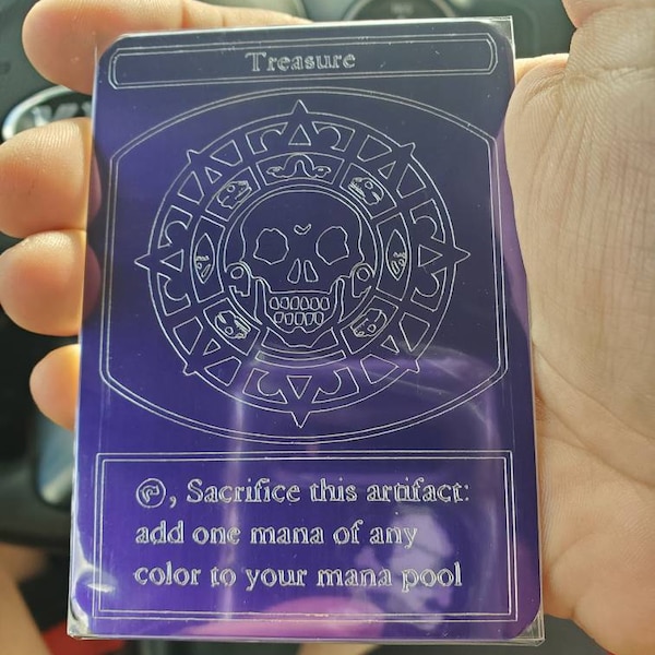Cursed Magic the Gathering Treasure Token: Etched Aluminum - Etsy