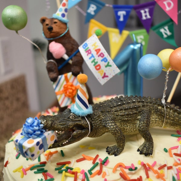 Alligator Cake Topper/party Animal Cake Topper/zoo Themed Party ...