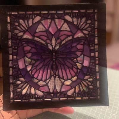 Butterfly 3D SVG Stained Glass Style Papercut Shadowbox Template, 9 ...