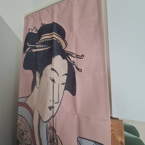 Japanese Birds in Wonderland Noren, Japanese Noren, Birds Door Curtain ...
