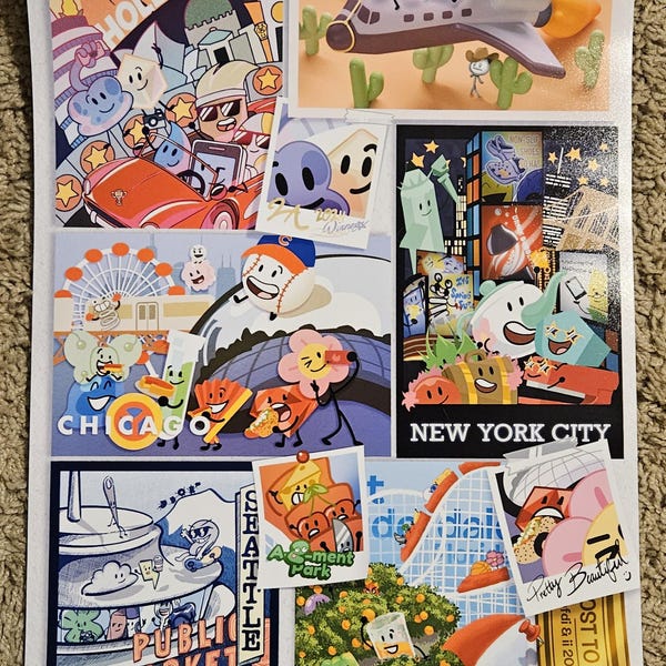 BFDI X Inanimate Insanity "coast to Coast" Poster Print (11"x17") 2024 ...