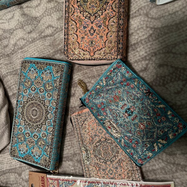 Zip Around Wallet, Boho Wallet Made With Carpet Patterns, Women's ...