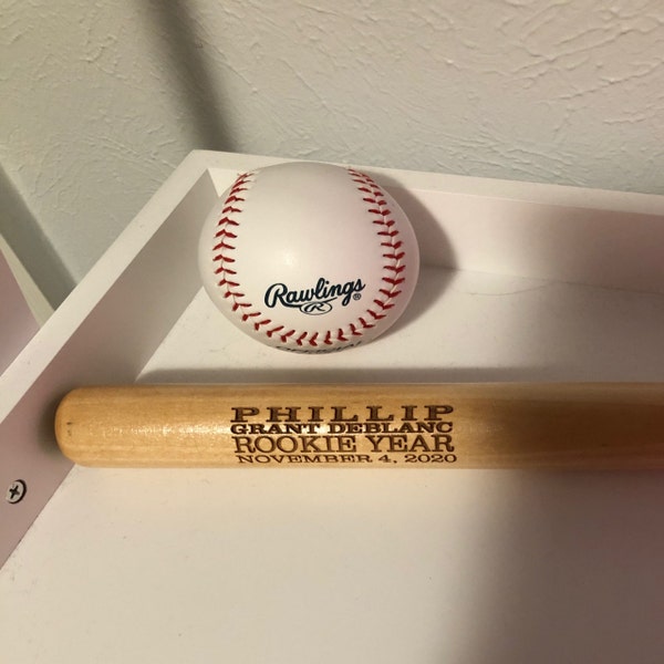 Personalized Baseball Bat Birth Announcement, Baby Boys Gift, Engraved ...