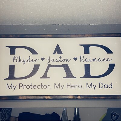 Dad Sign With Kids Names, Fathers Day Gift, Personalized Gift for Dad ...