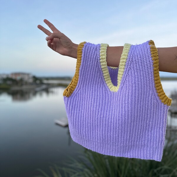 Crochet Ribbed Vest Pattern, Crochet Sweater Pattern, Easy Crochet Vest ...