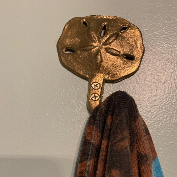 1 Cast Iron Sand Dollar Hook, Coat Hook, Tropical Decor, Towel Hook - Etsy