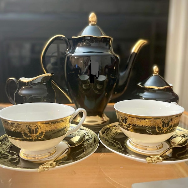 Four 22k Gold Spooky Halloween Potion/spells/witches Brew/poison Teacup ...