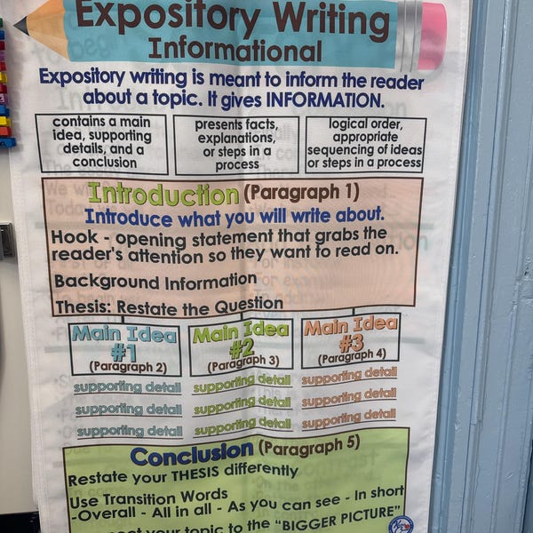 Expository Writing Anchor Chart: Fabric Classroom Decor - Etsy