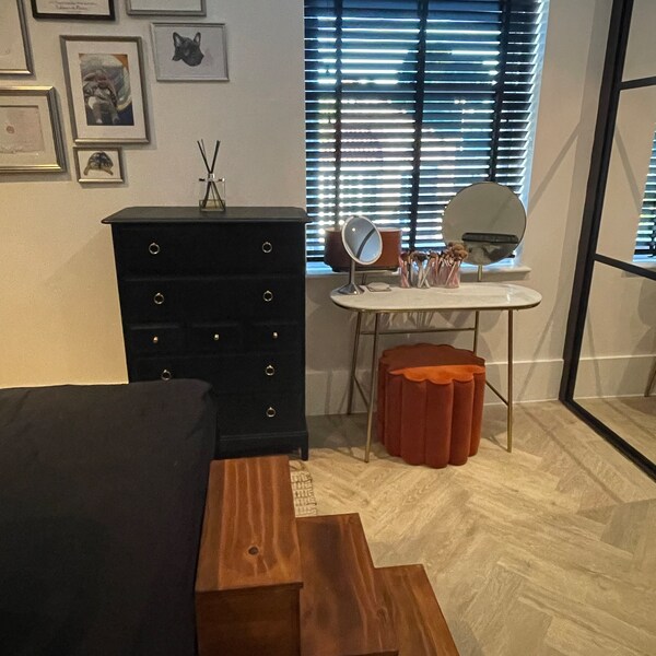 Stag Double Pedestal Mahogany Dressing Table With Stool, Stag Vanity ...