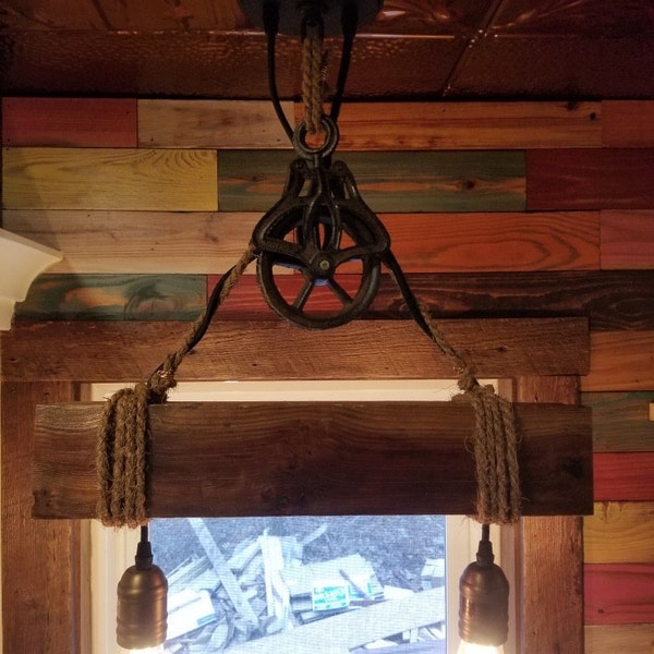 Cast Iron Pulley Wheel Hoist Trolley Farmhouse Decor Rustic Antique ...