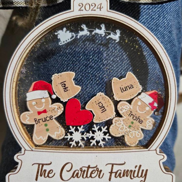Personalized Gingerbread With Hat Family Christmas Ornament, Custom ...