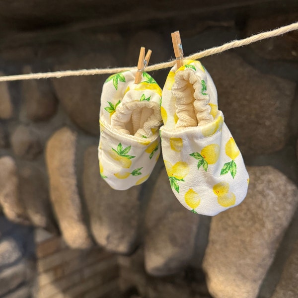 Lemon Baby Booties, Lemon Baby Moccasins, Lemon Baby Gift, Baby Shower ...