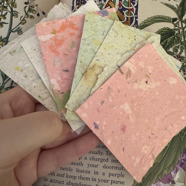 Spell Paper With Dried Flowers and Herbs - Handmade Intention Paper ...