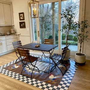 FLOORCLOTH Buttons Hand Painted Canvas Rug COUNTRY PRIMITIVE - Etsy