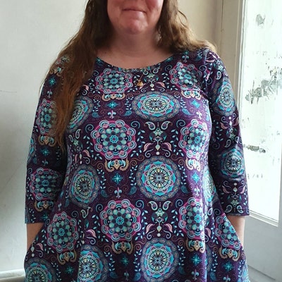 Women's Tunic Dress, Scandi Tunic, Tree Print Dress, Woodland Design ...