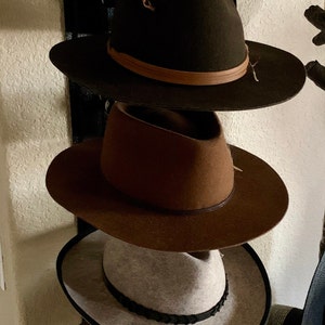 American Made Cowboy Hat Holder Lone Star Rust with Gold Stars | Etsy