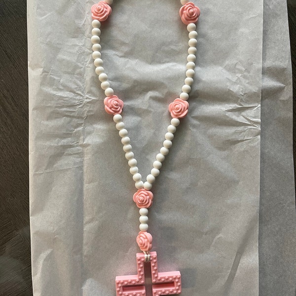 Silicone Rosary, Baby and Childs First Rosary, Baptism Gift, Sensory ...