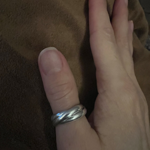 Sterling Silver Triple Interlocked Ring, Multi Band Rings, Intertwining ...