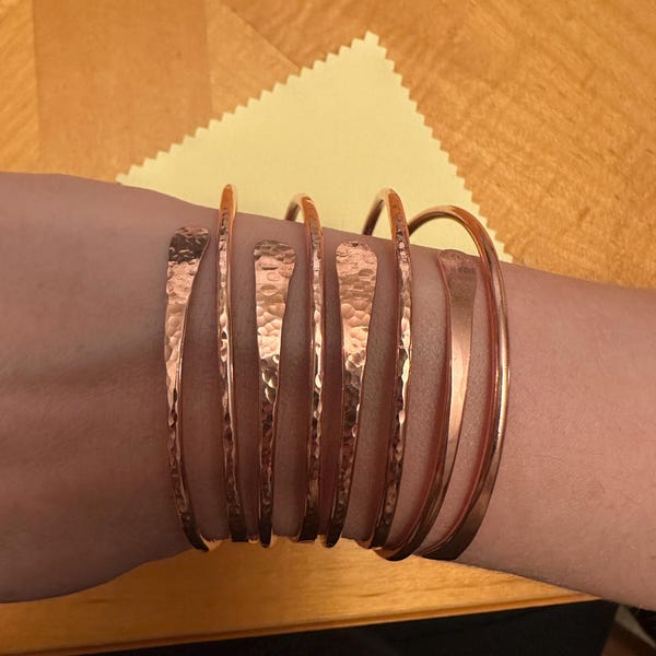 Copper Bangle Bracelets, Eight Gauge Cooper, Copper Bracelets, Overlap ...