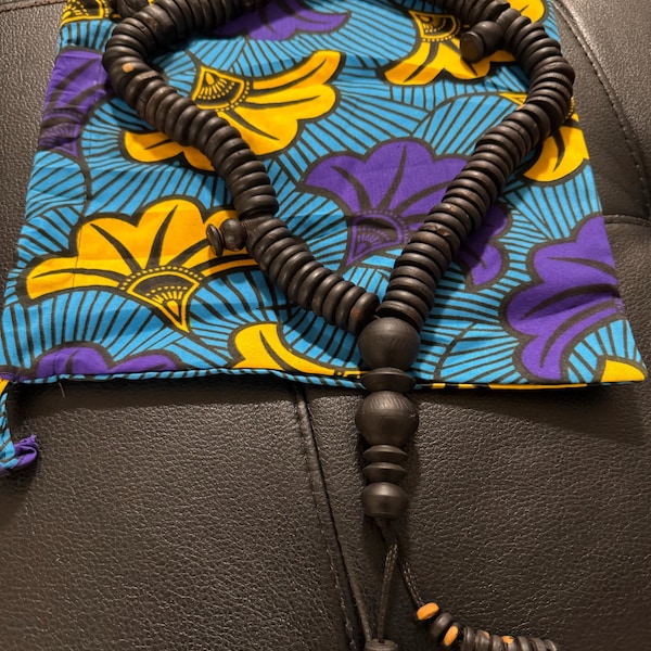 Hand-carved Ebony Wood Tasbih Necklace, Baye Fall Jewerely - Etsy