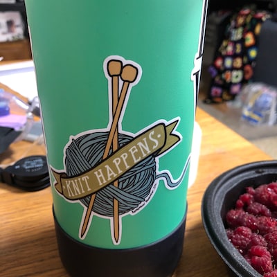 Knitting Sticker Crafters Makers Knitting Bumper Sticker Water Bottle ...